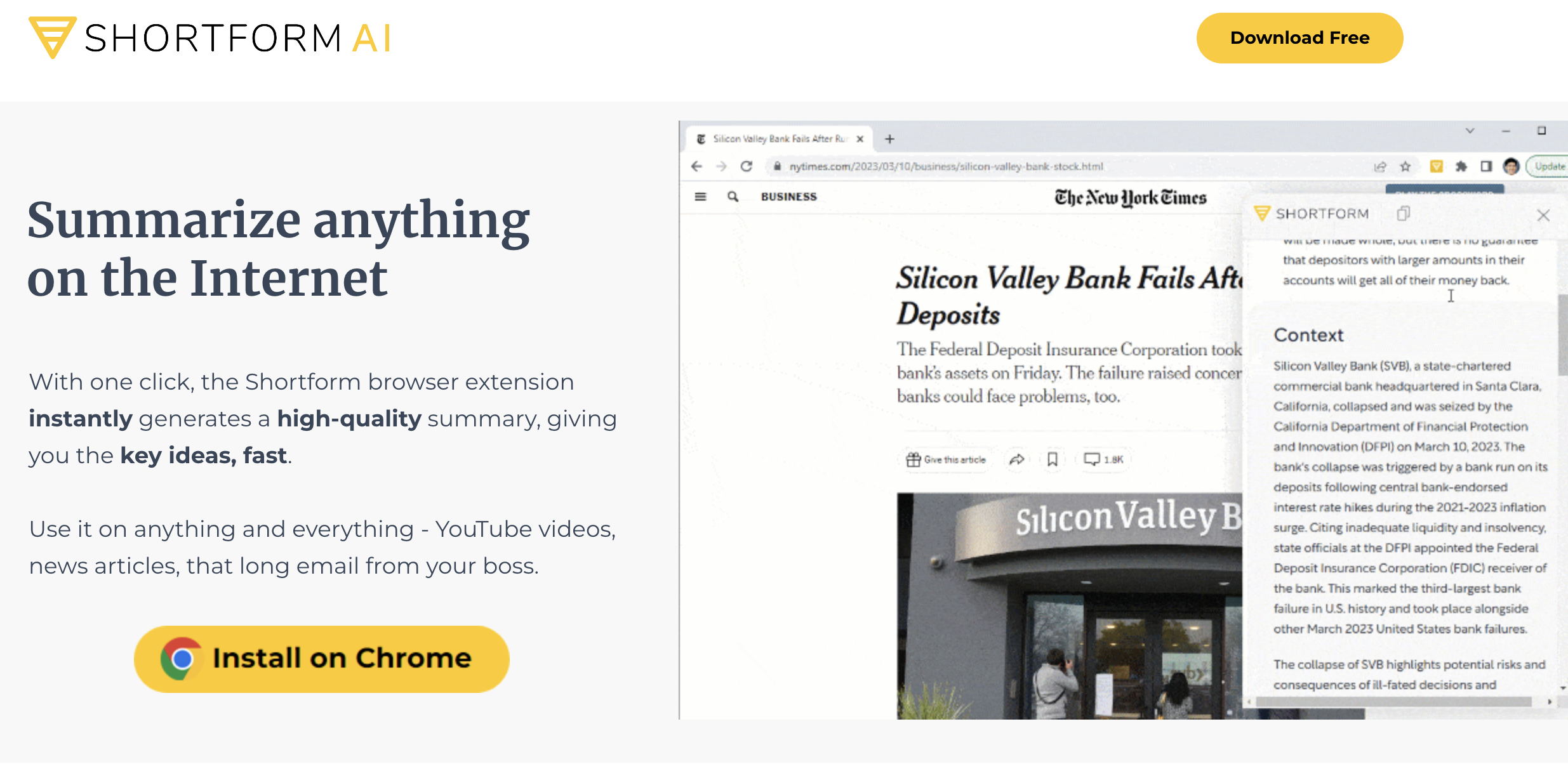 Shortform AI Extension - Daily Zaps